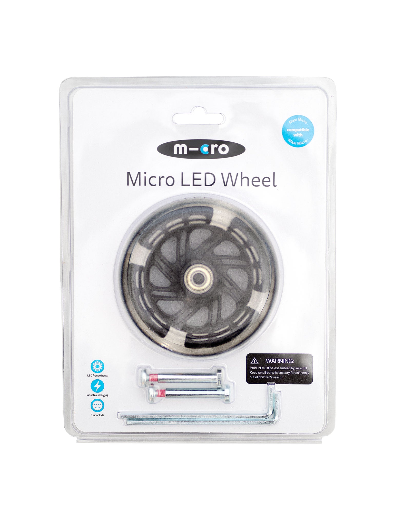 120mm LED wheel set - Maxi Black Hub - Micro Scooters NZ